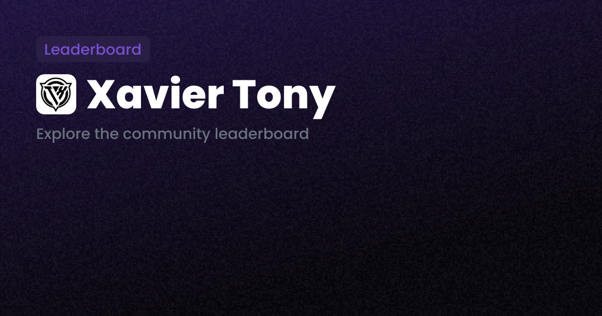 Xavier Tony's Leaderboard