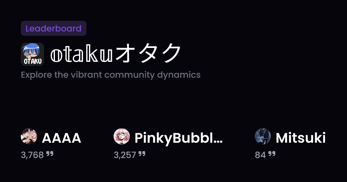 𝕠𝕥𝕒𝕜𝕦オタク's Leaderboard